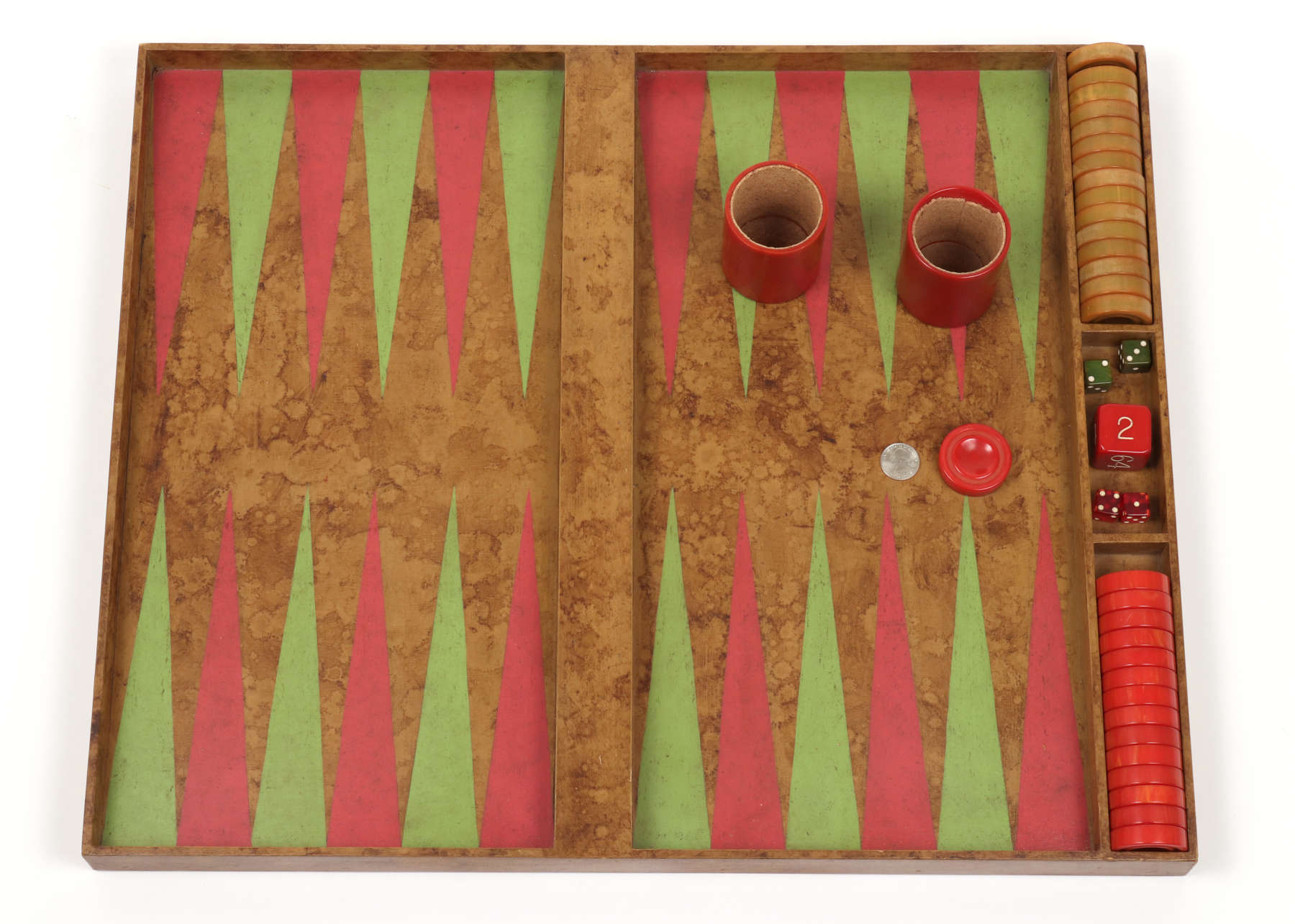 Robert Morrissey Antiques: Vintage Backgammon Set with Large Bakelite ...