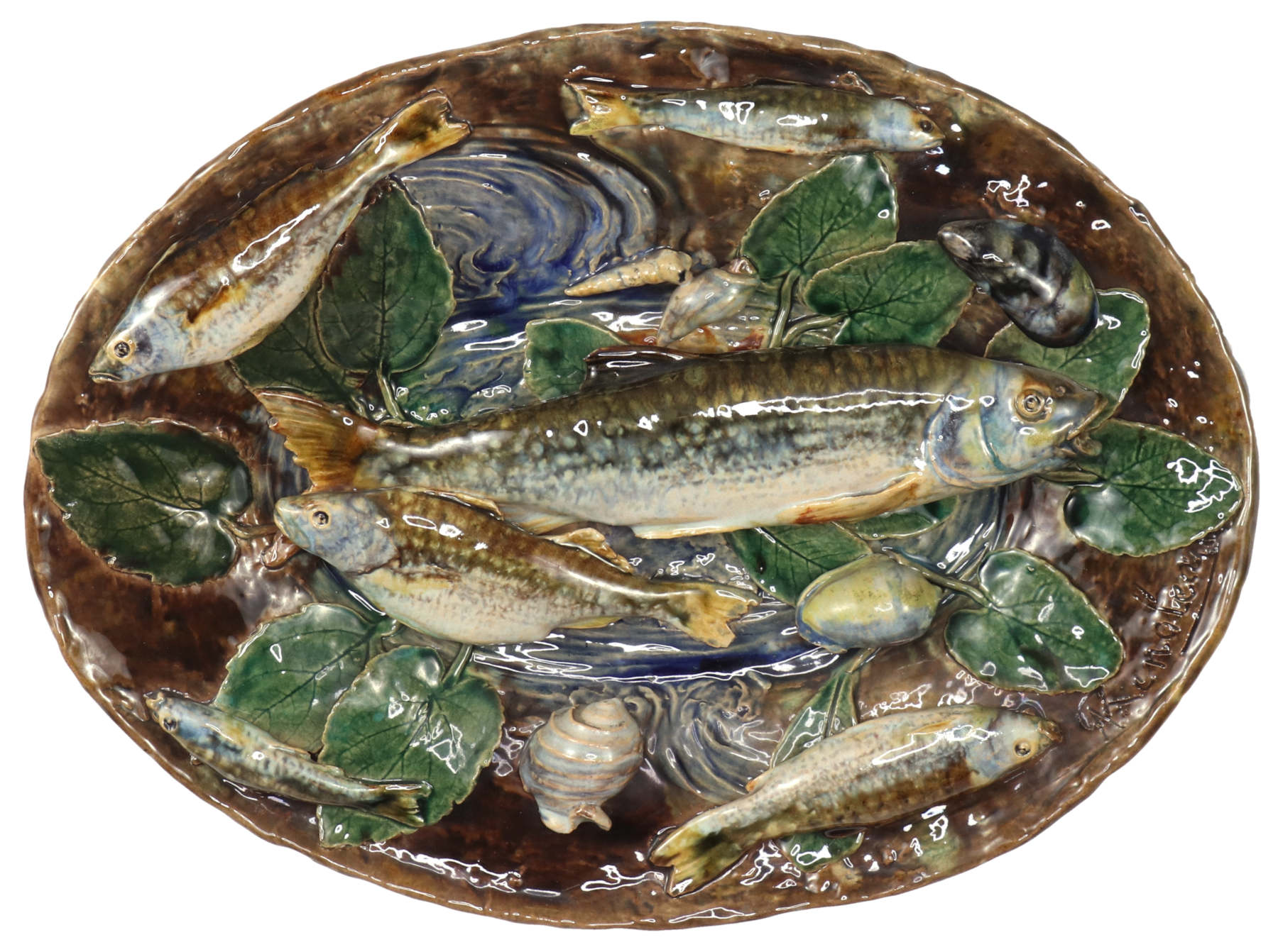 Robert Morrissey Antiques: Alfred Renoleau Palissy Ware Platter, c. 1890