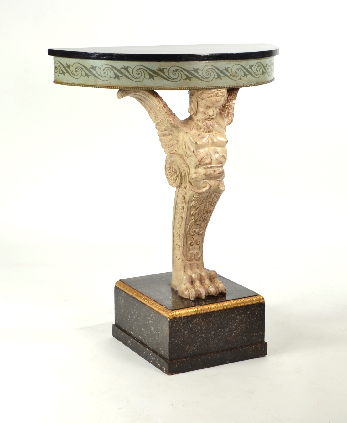 Robert Morrissey Antiques: Pair of Carved and Painted Demilune Console ...