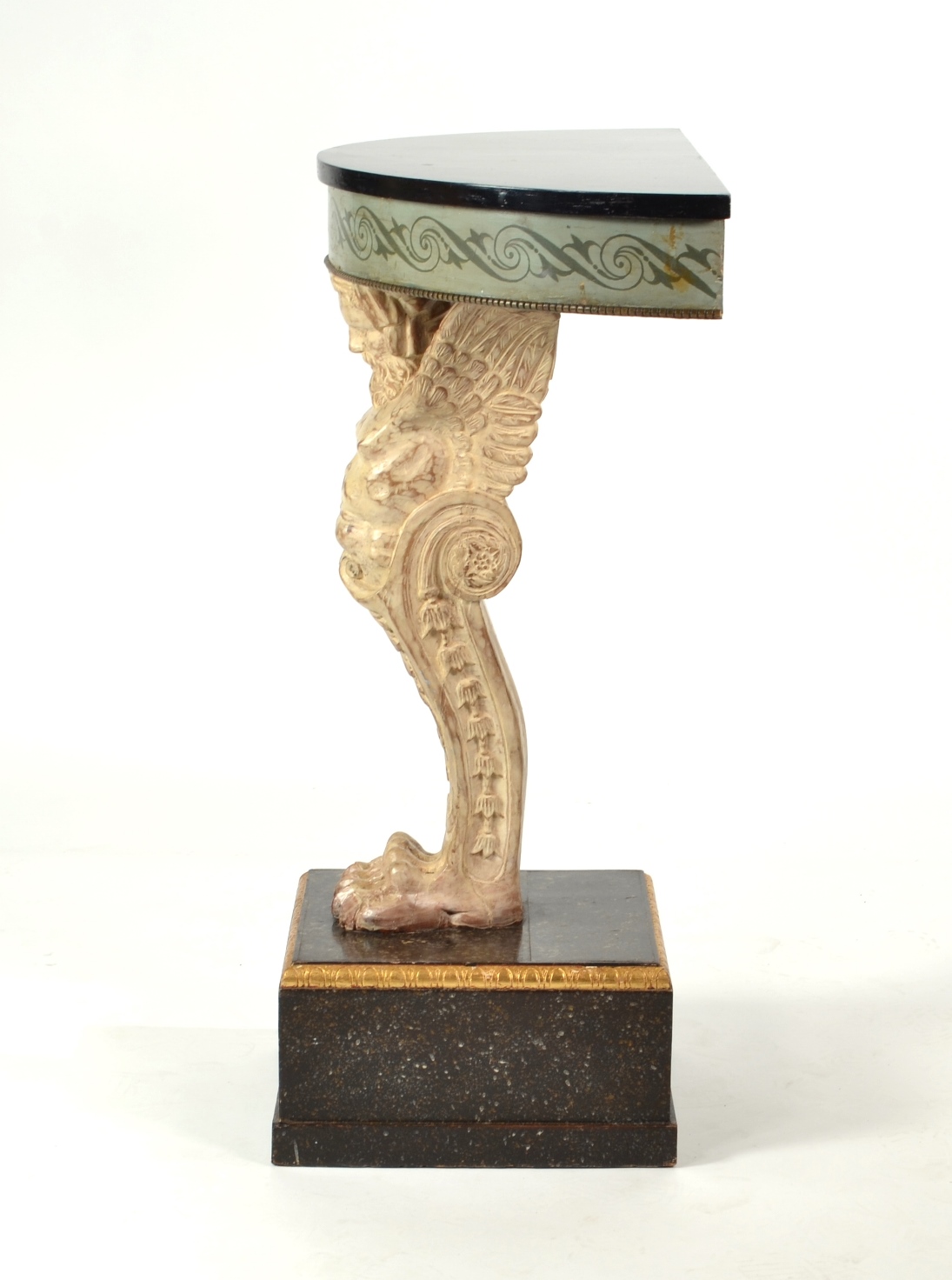 Robert Morrissey Antiques: Pair of Carved and Painted Demilune Console ...