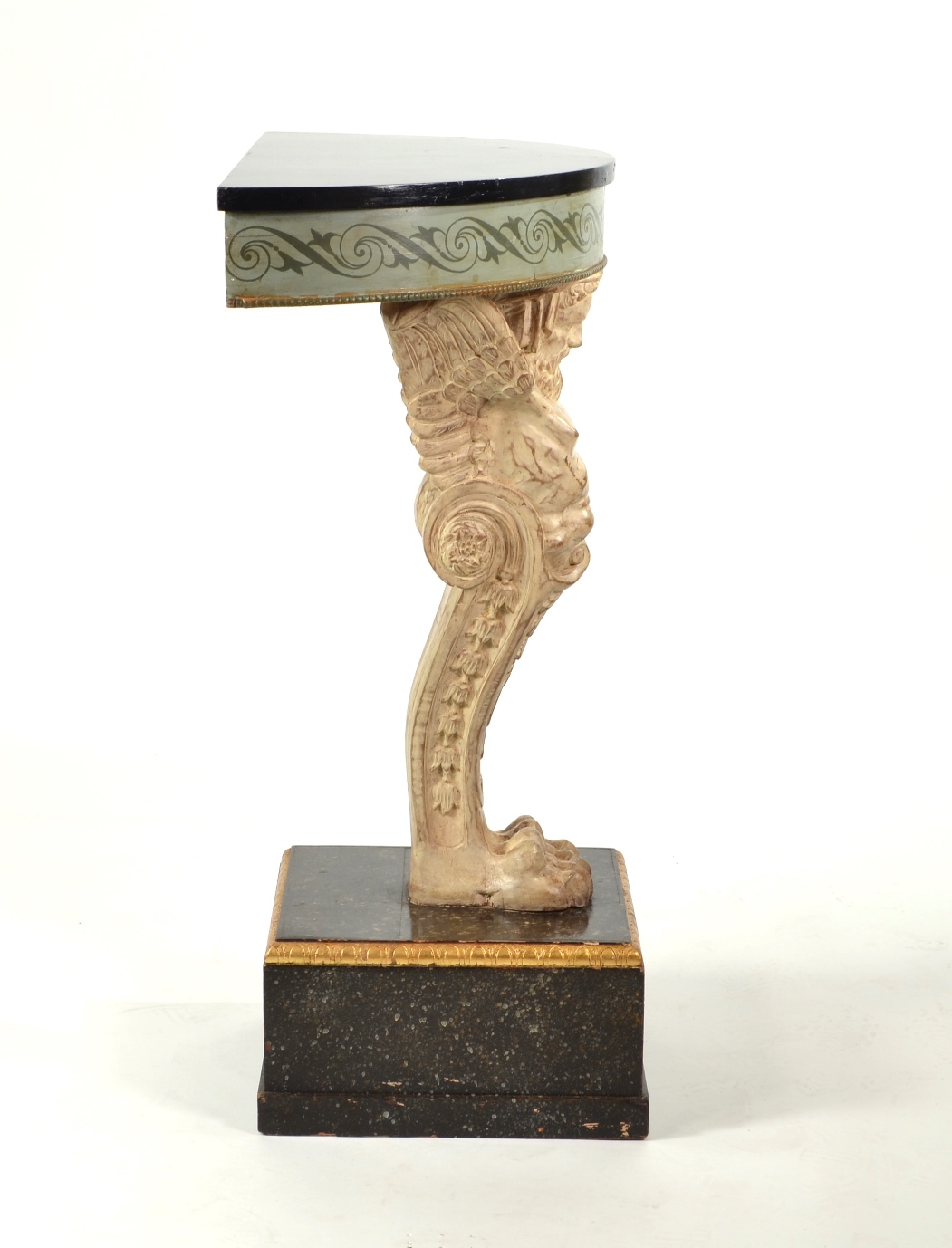 Robert Morrissey Antiques: Pair of Carved and Painted Demilune Console ...