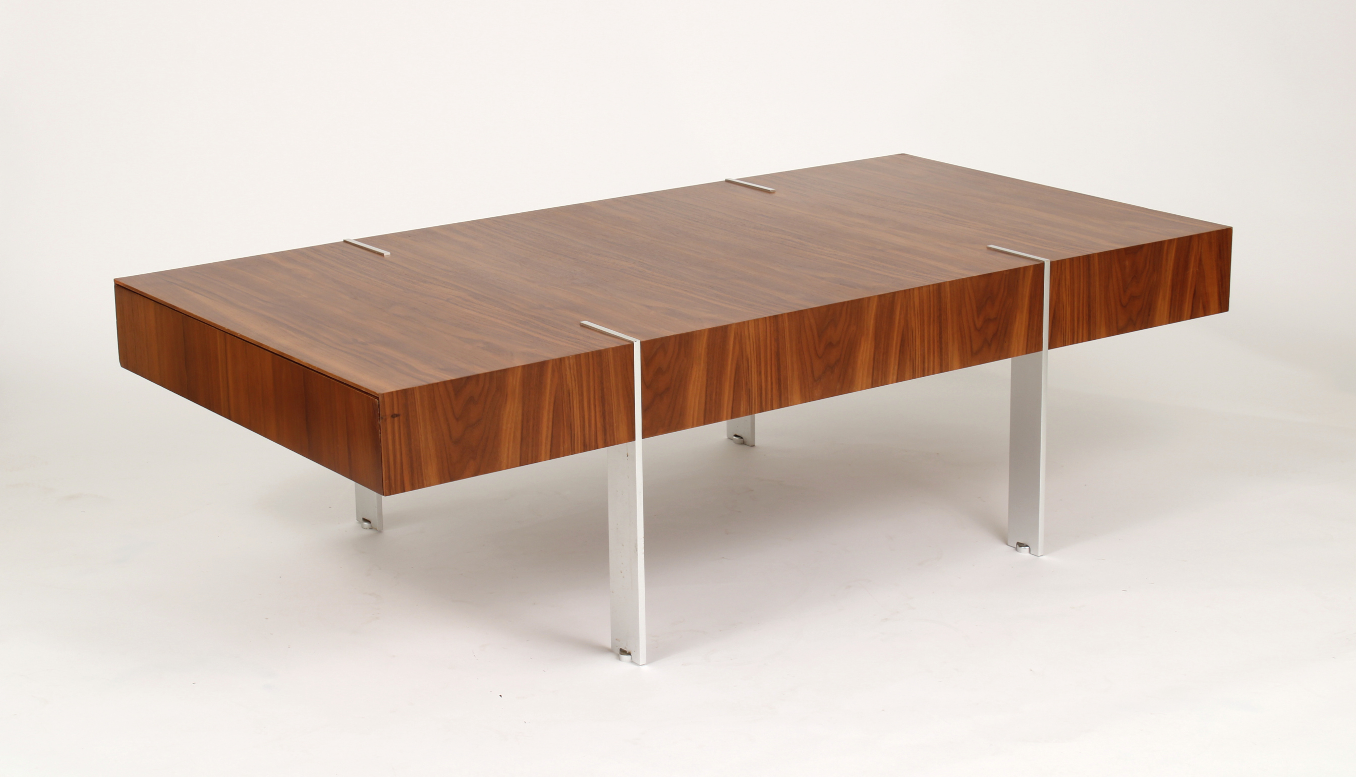 Robert Morrissey Antiques: Modernist Walnut Coffee Table, 1980s