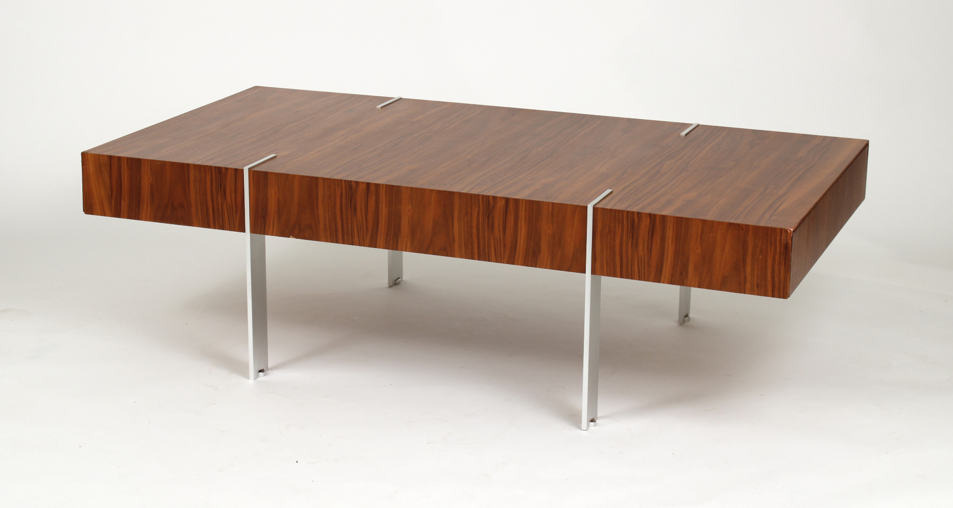 Robert Morrissey Antiques: Modernist Walnut Coffee Table, 1980s