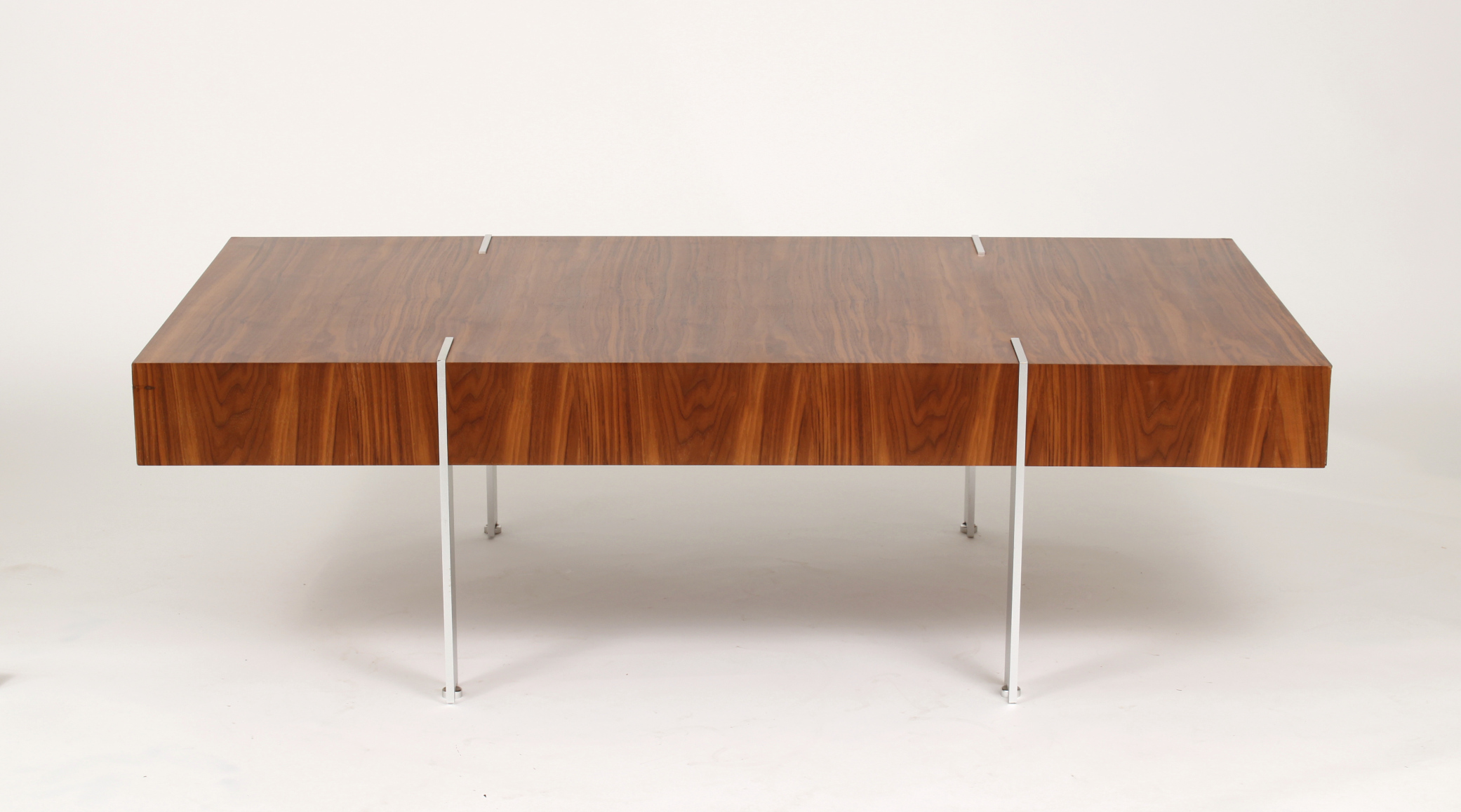 Robert Morrissey Antiques: Modernist Walnut Coffee Table, 1980s