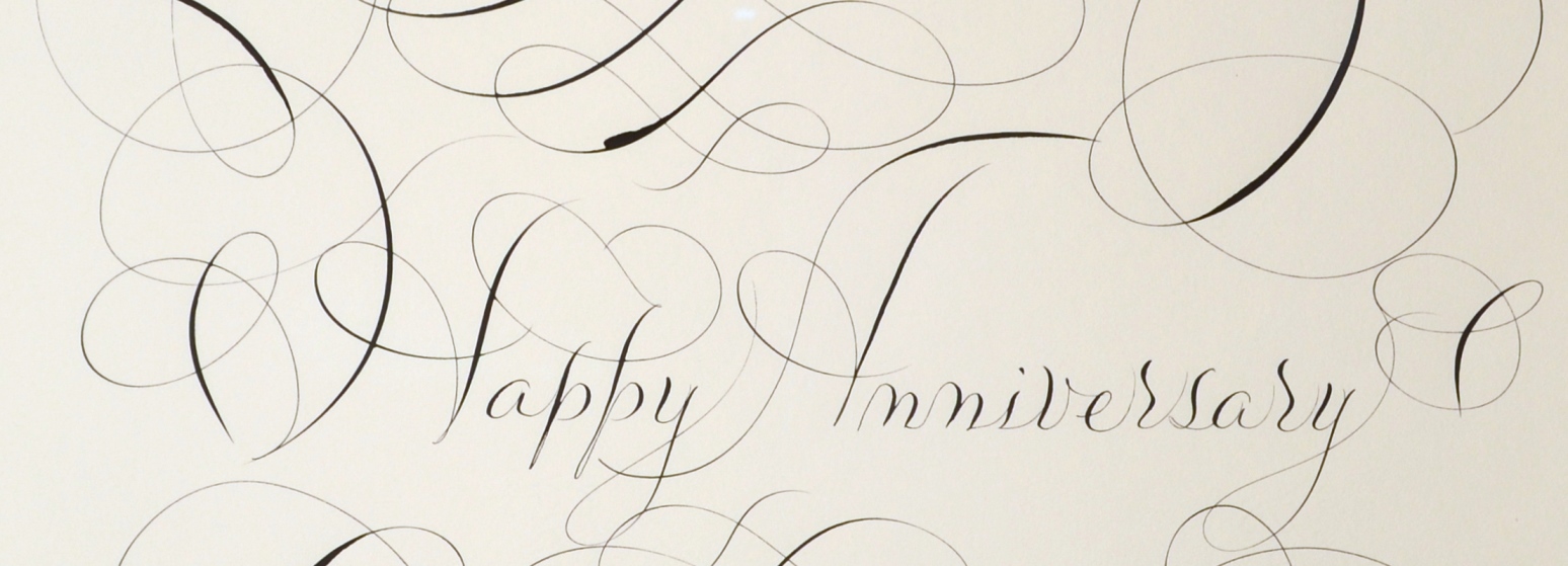 Robert Morrissey Antiques: "Calligraphic Drawing, Happy Anniversary"